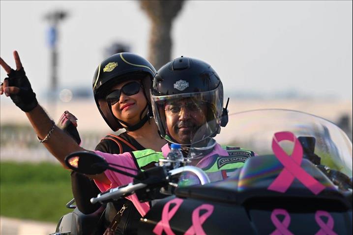 Look: Hundreds of bikers don pink, zoom through streets to support ...