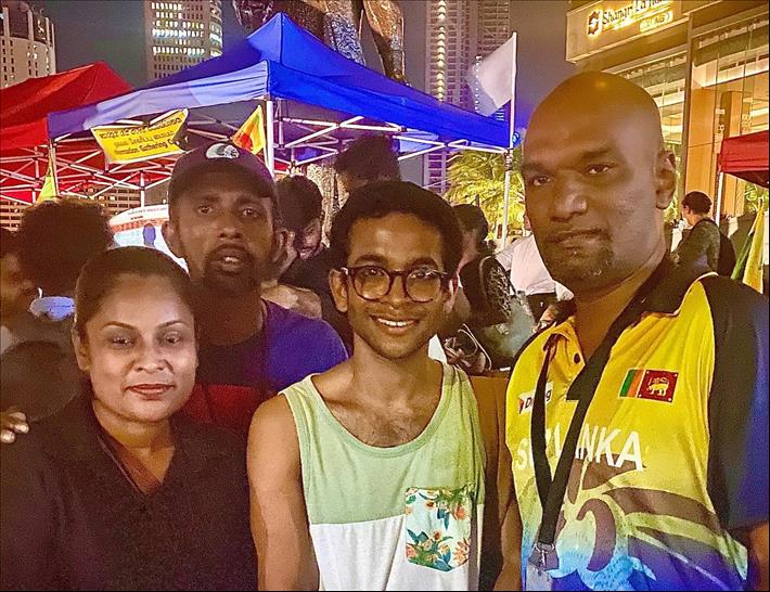 Olivier Awards wining actor Hiran Abeysekera attends Galle Face protest ...