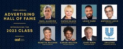 ANNOUNCING THE INDUCTEES TO THE 2023 AAF ADVERTISING HALL OF FAME'