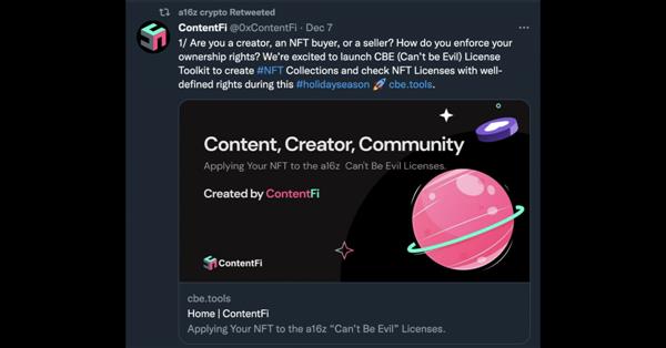 Contentfi Unveils The World's 1St Easy- To-Use NFT Licensing Solution Featuring A16z“Can't Be ...
