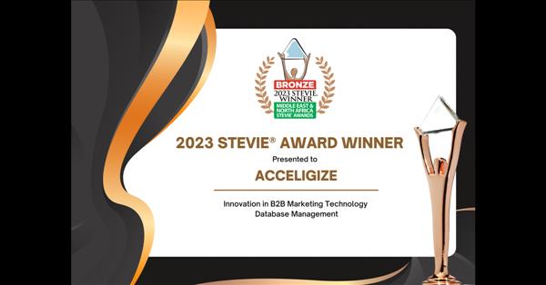 ACCELIGIZE WINS BRONZE STEVIE® AWARD IN 2023 MIDDLE EAST & NORTH AFRICA STEVIE® AWARDS