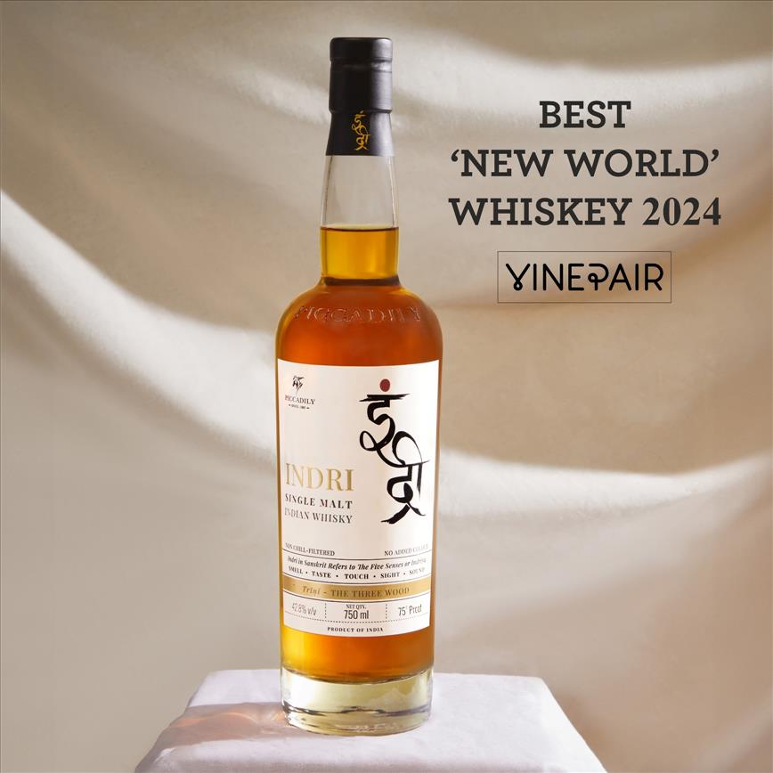 Indri Named The BEST 'NEW WORLD' WHISKEY By The Prestigious Vinepair