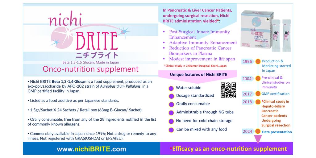 Nichi BRITE Beta Glucan As An Onco-Nutrition Supplement In Pancreatic ...