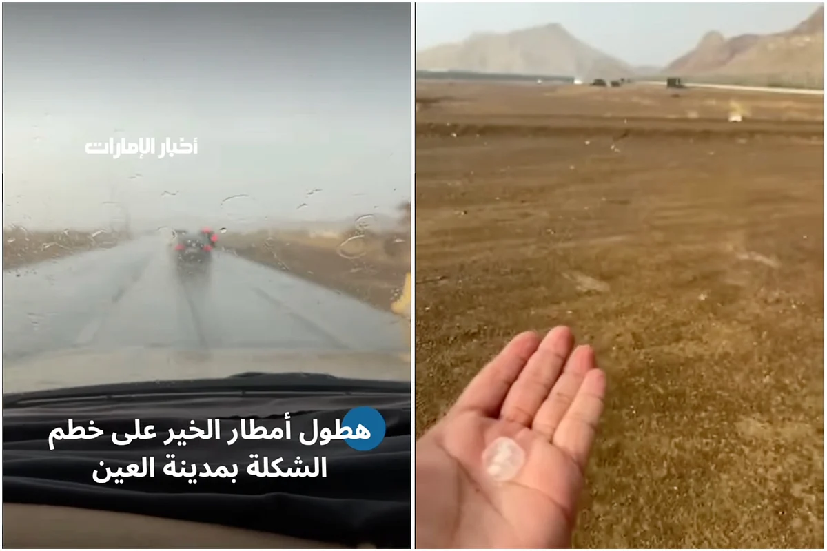 Look: UAE Sees First Hail Of Summer As Heavy Rain Hits Parts Of Al Ain