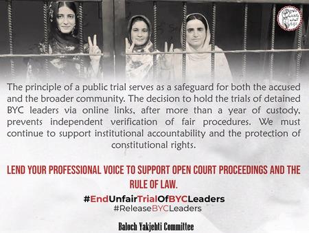 Rights Group Condemns 'Faceless' Trials Of Baloch Yakjehti Committee ...