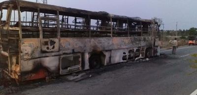 Narrow Escape For 40 As Telangana RTC Electric Bus Catches Fire