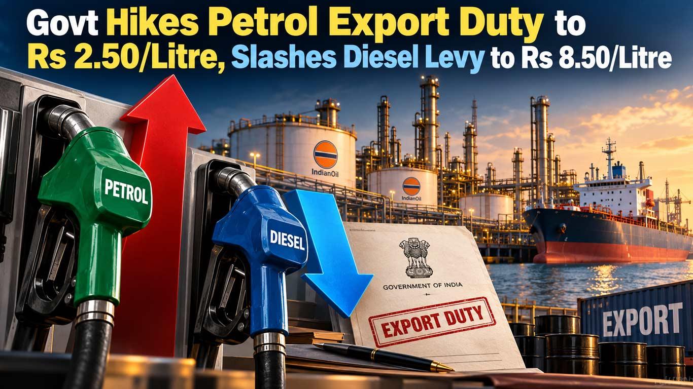 Govt Hikes Petrol Export Duty To Rs 2.50/Litre, Slashes Diesel Levy To ...